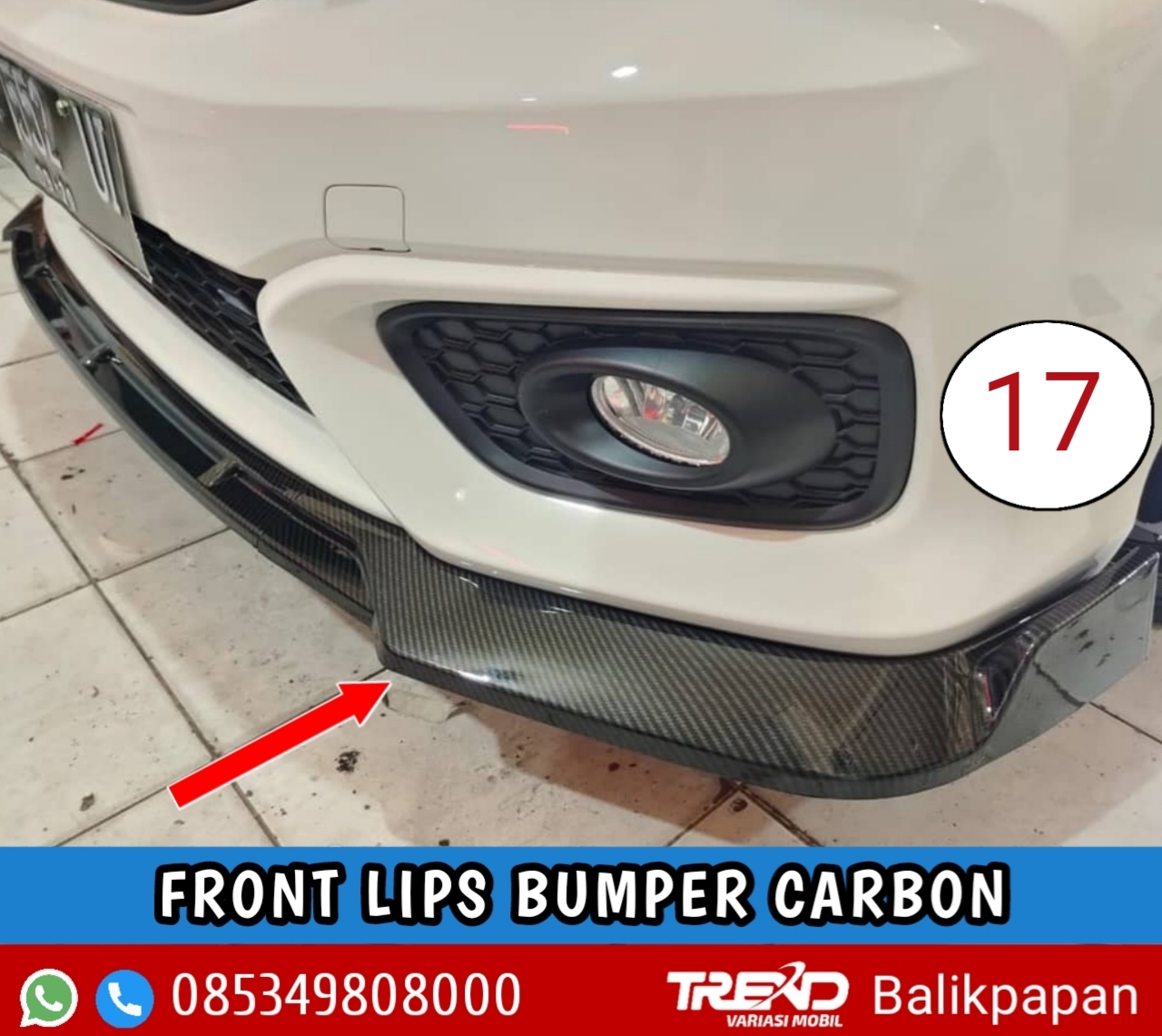 Brio All New, Front Lips Bumper Black Dofff - Trend Variasi